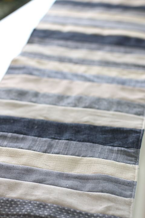 Sewing with neutrals: Denims, Linens and Chambrays Tablerunner