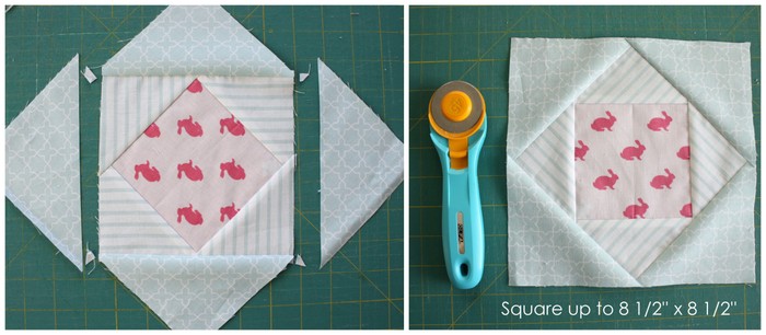 Square in a Square Quilt block tutorial by Amy Smart | Diary of a Quilter