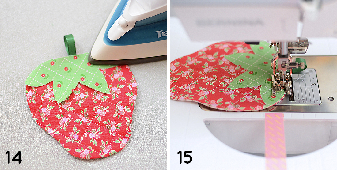 Quilted Strawberry Coaster Tutorial