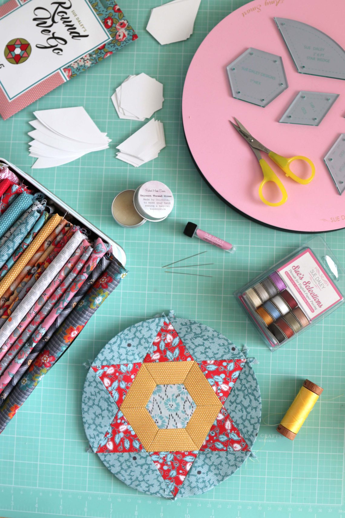 My Summer English Paper Piecing project - Diary of a Quilter - a quilt blog