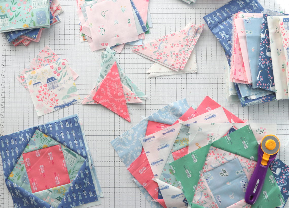 Economy Blocks with Pemberley Fabric - Diary of a Quilter - a quilt blog