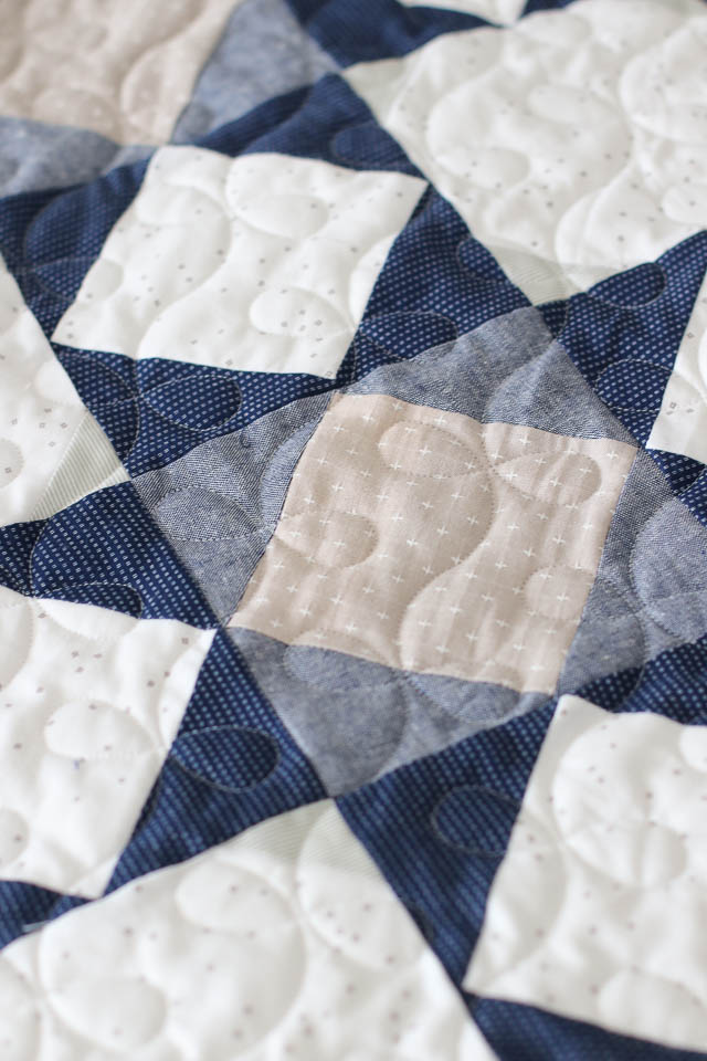 Modern Blue and Gray Star Quilt Pattern - Diary of a Quilter - a quilt blog