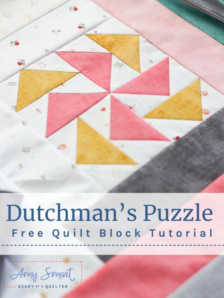 Square in a Square Quilt block tutorial by Amy Smart | Diary of a Quilter