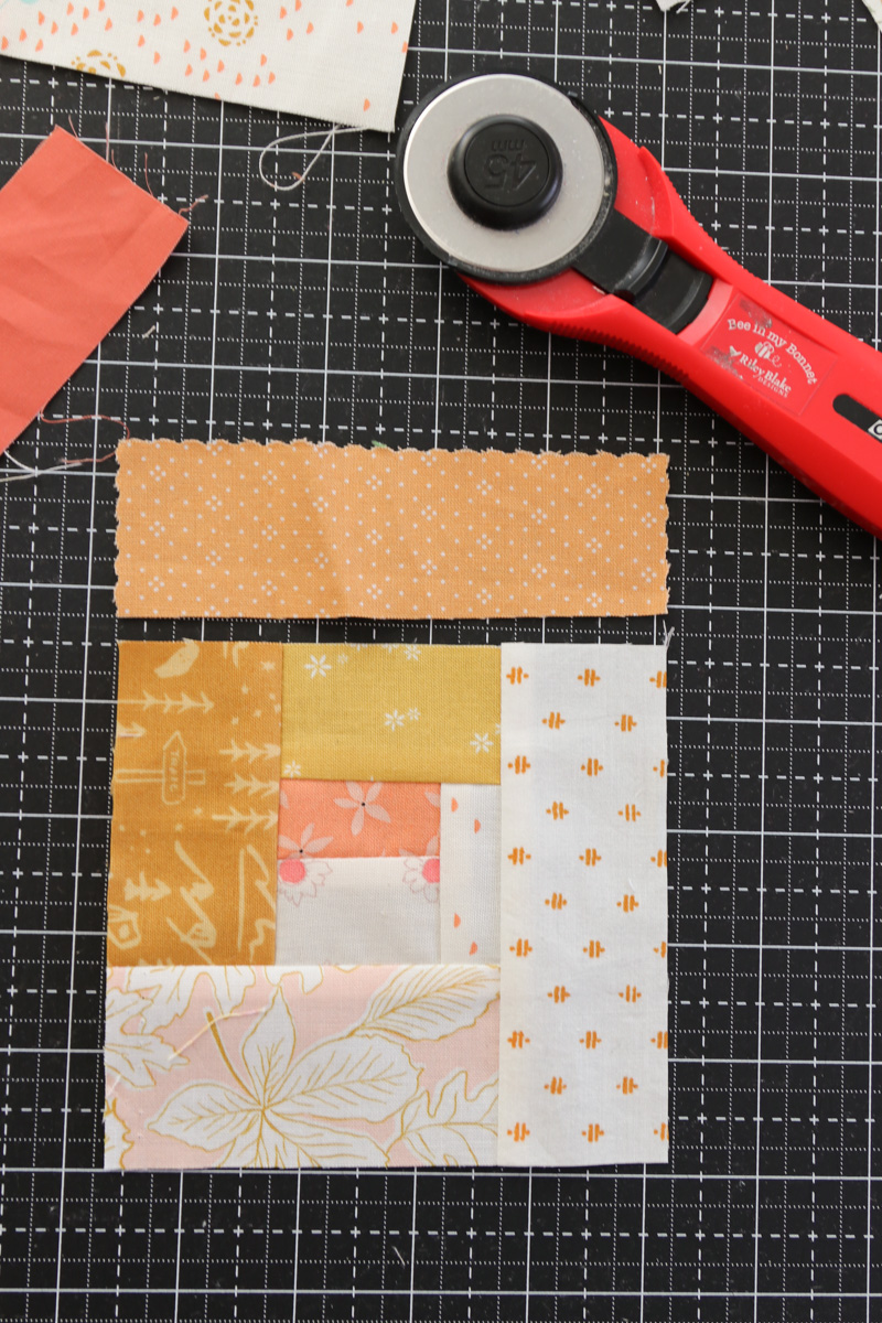 Improv Log Cabin Block Tutorial - Diary of a Quilter - a quilt blog