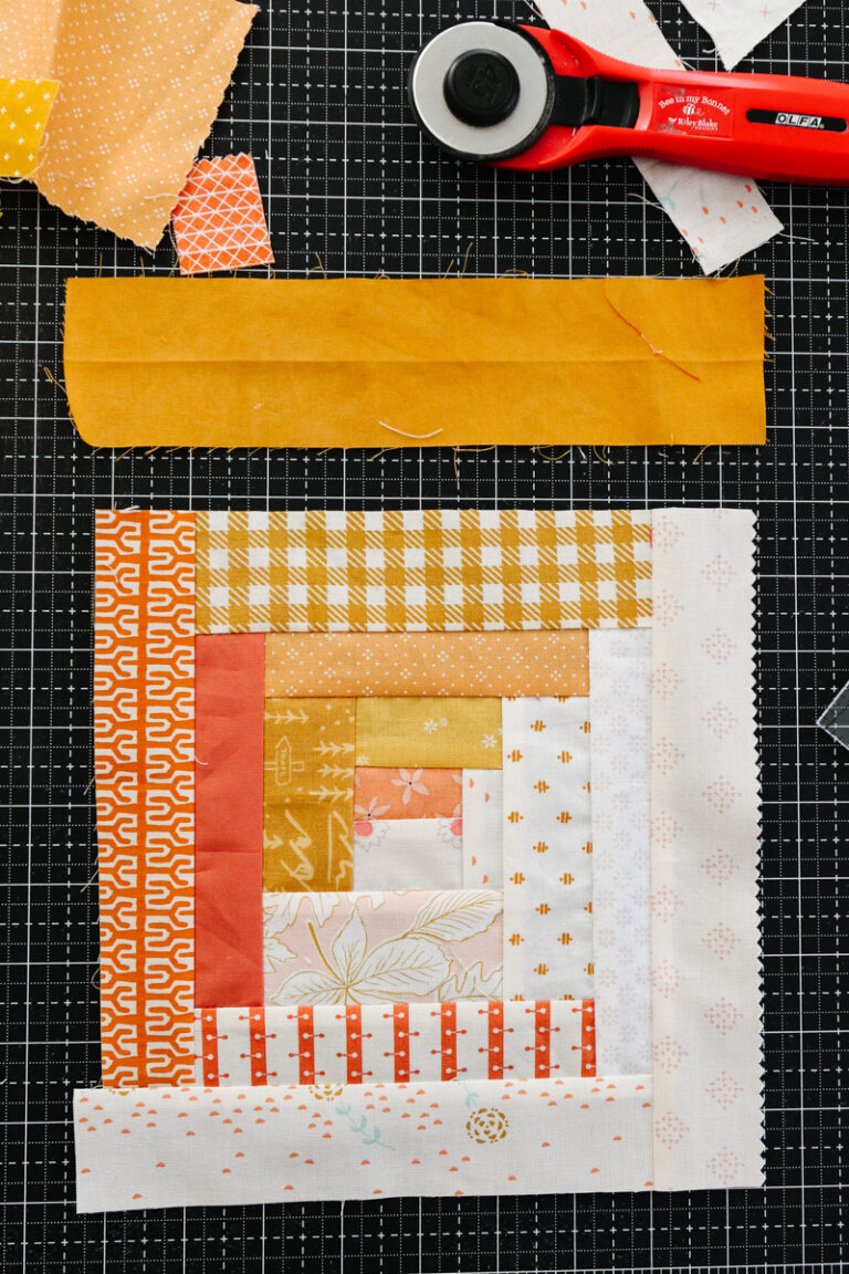 Improv Log Cabin Block Tutorial - Diary of a Quilter - a quilt blog