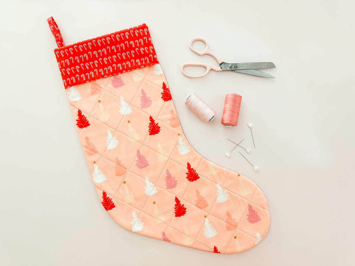 Quilted Christmas Stocking Tutorial with Free Template!
