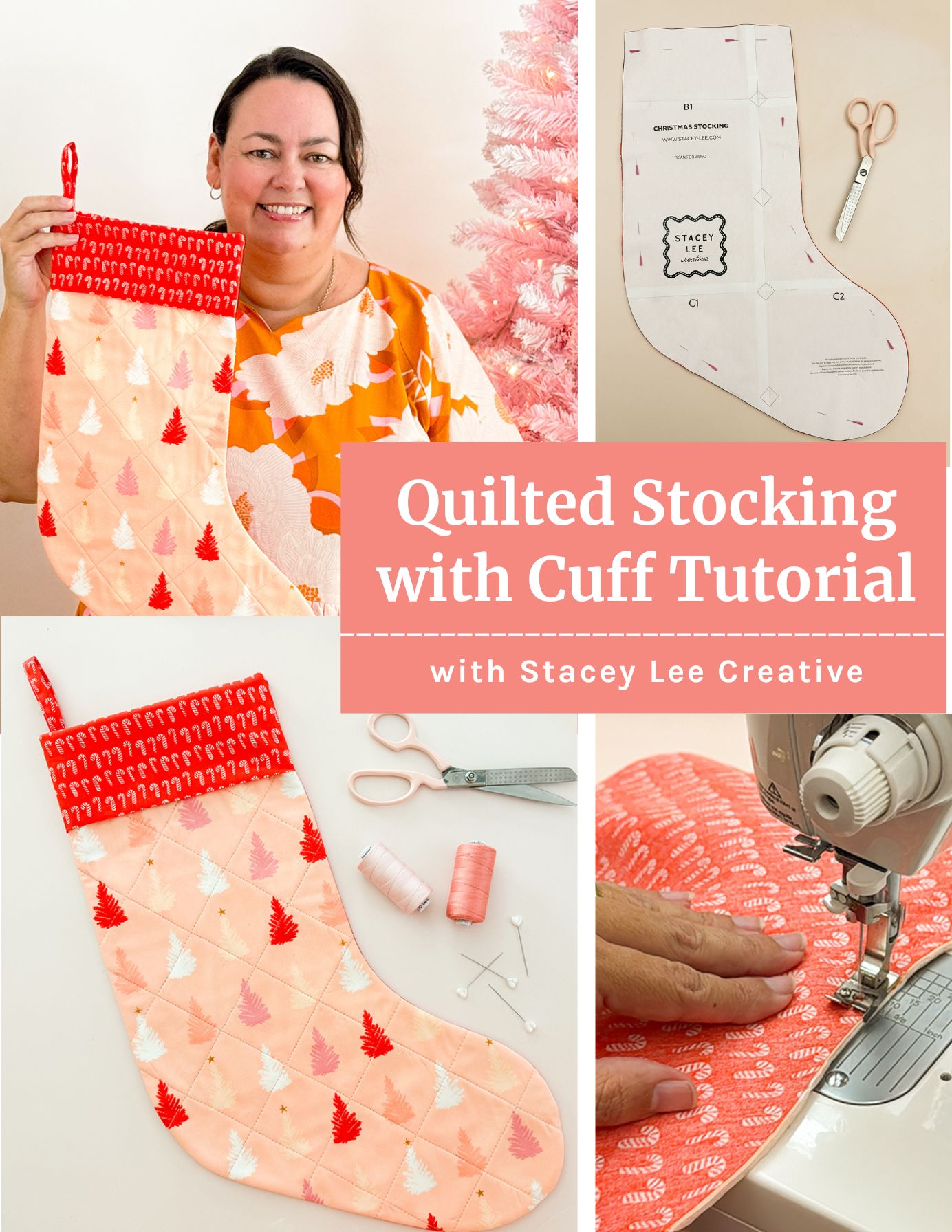 Quilted Christmas Stocking Tutorial with Free Template!