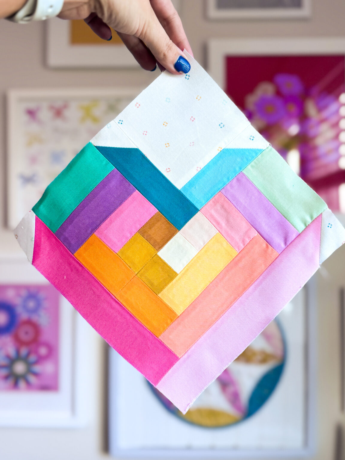 Log Cabin Heart Quilt Block Tutorial - Diary of a Quilter - a quilt blog