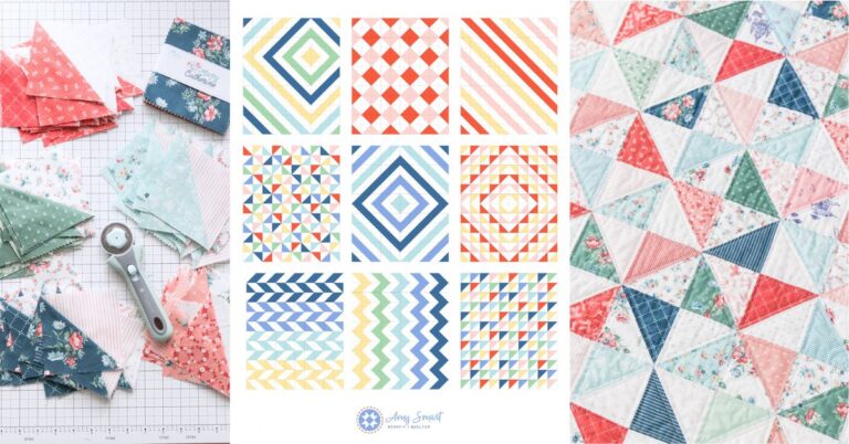 Half-Square Triangle Crib Quilt Pattern for 5